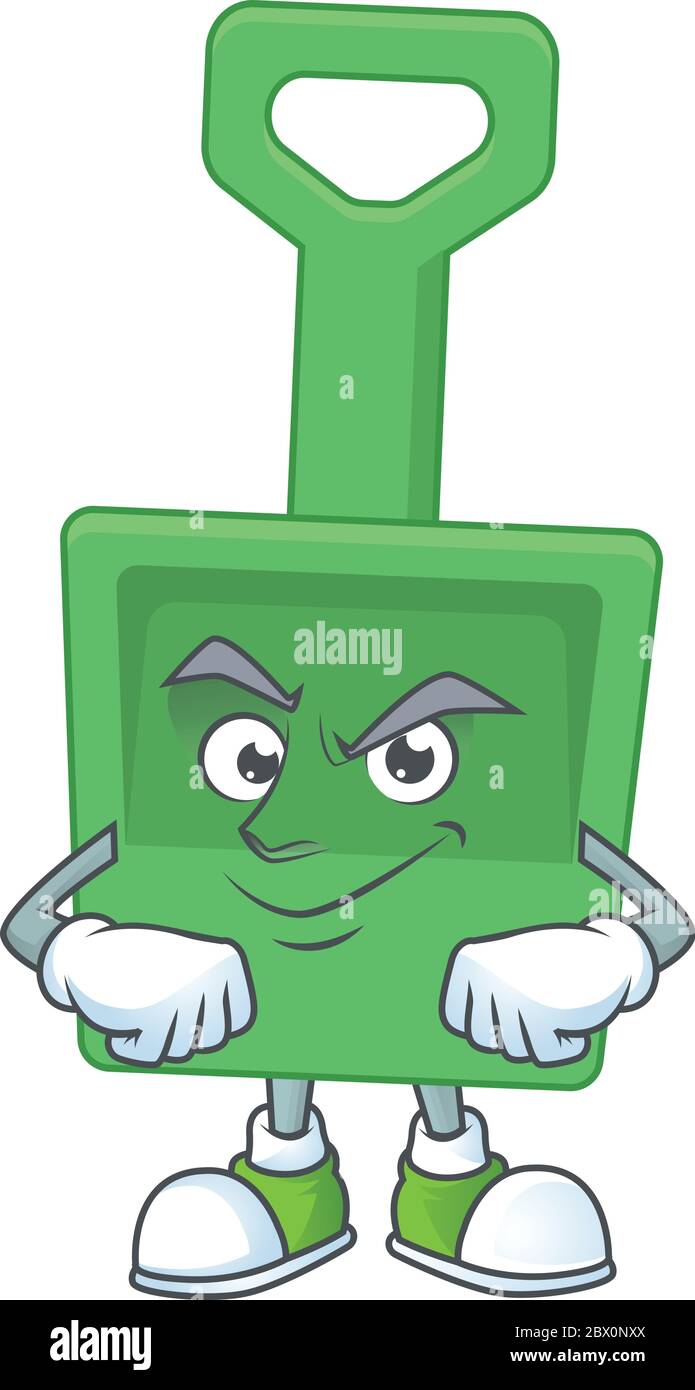 Green sand bucket cartoon character design with sneaky face Stock ...