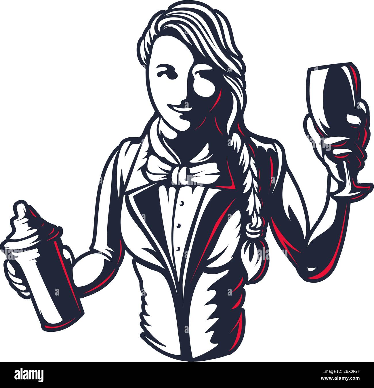 Female Bartender Cartoon