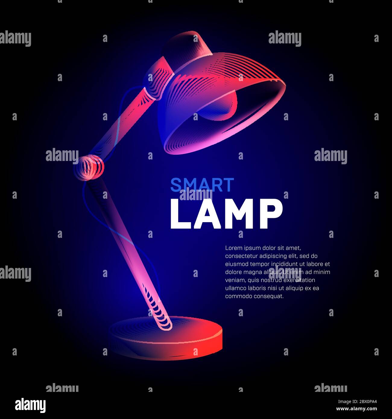 Vector electric table lamp or desk light bulb contour silhouette with ...