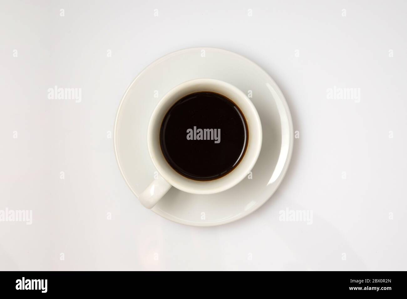 a cup of coffee from above. Topview Stock Photo - Alamy