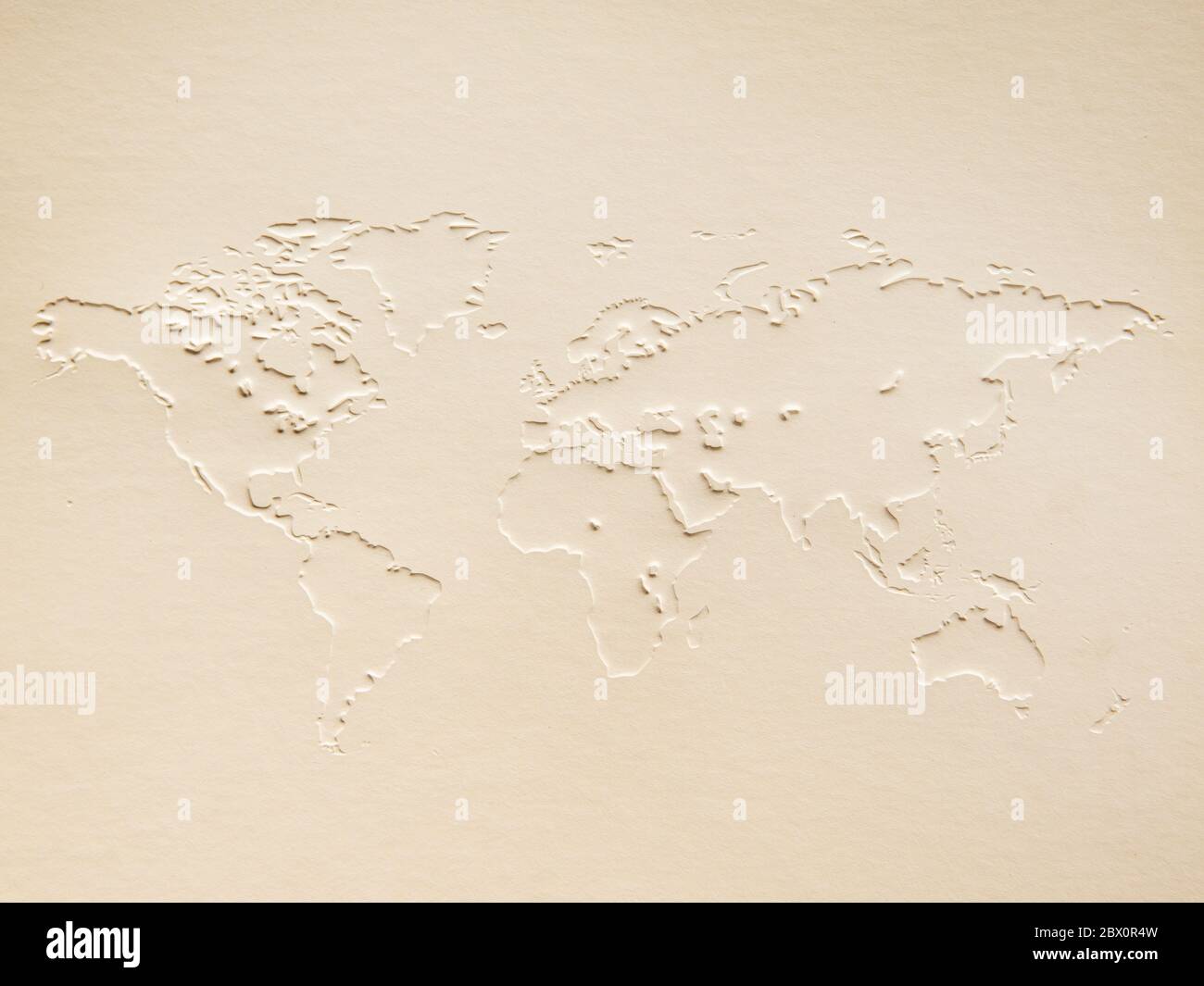 a world map made of embossing paper Stock Photo - Alamy