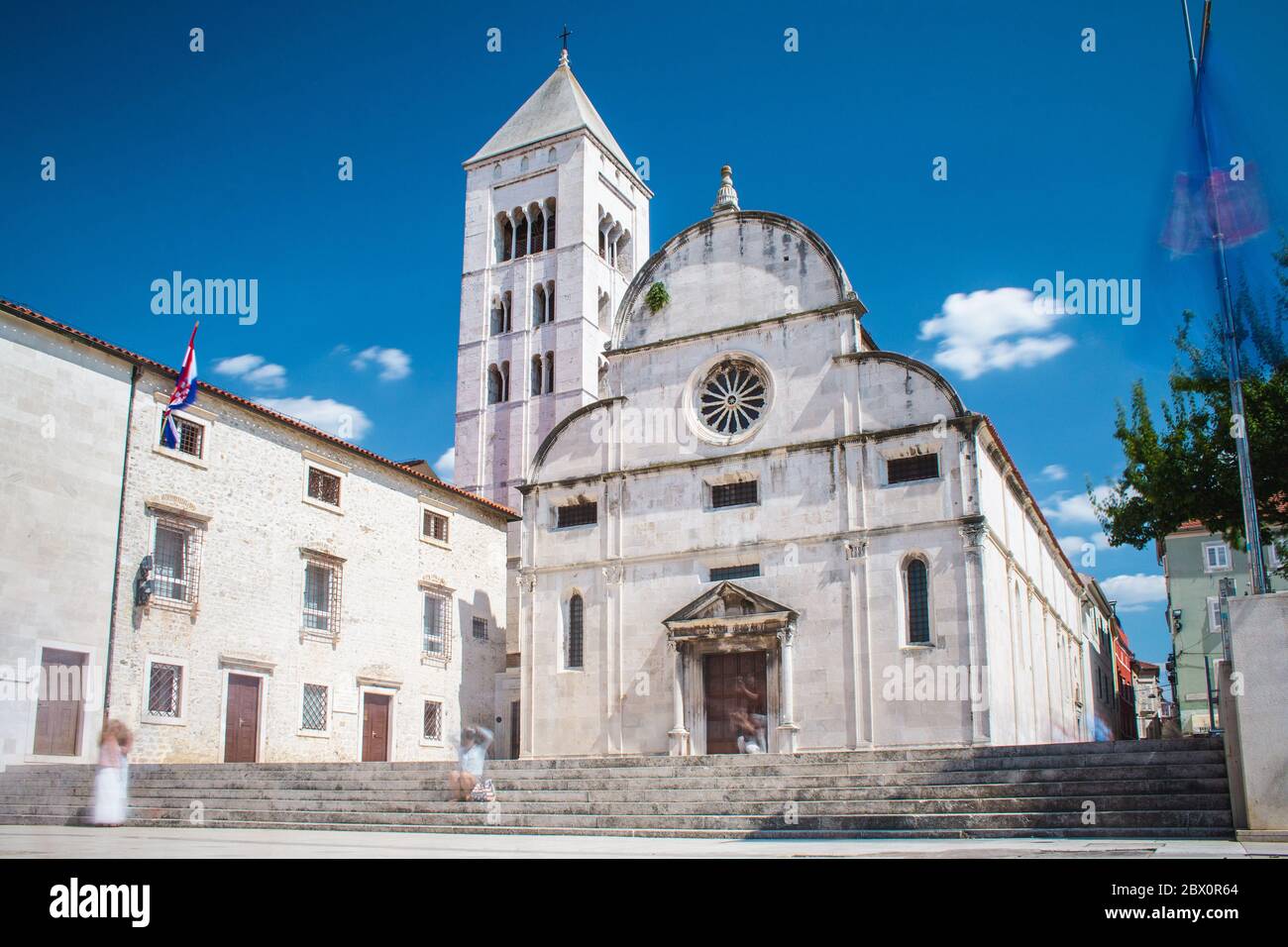 St. Mary's Church and Bell Tower at the ancient Roman Forum in Zadar ...