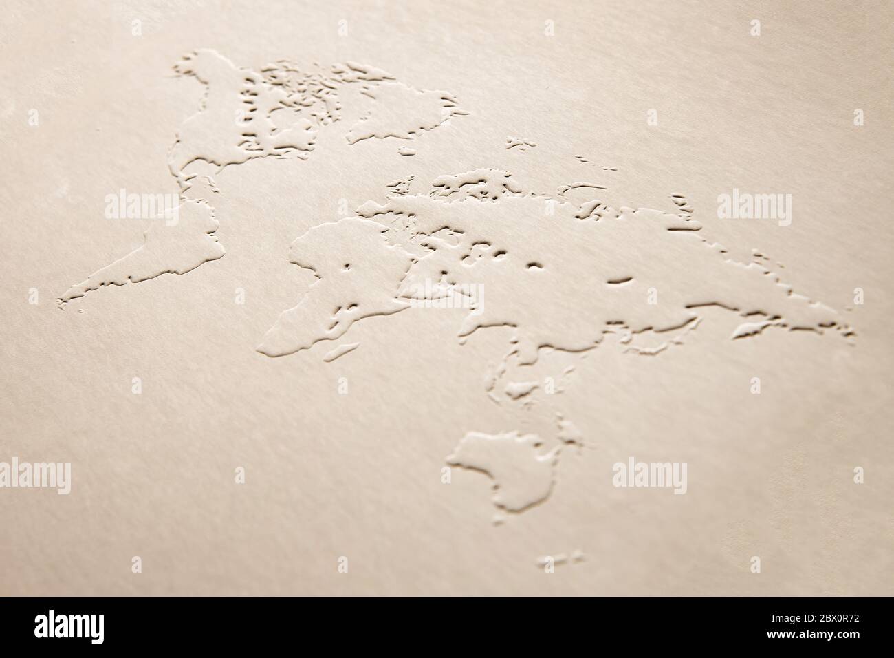 a world map made of embossing paper Stock Photo - Alamy