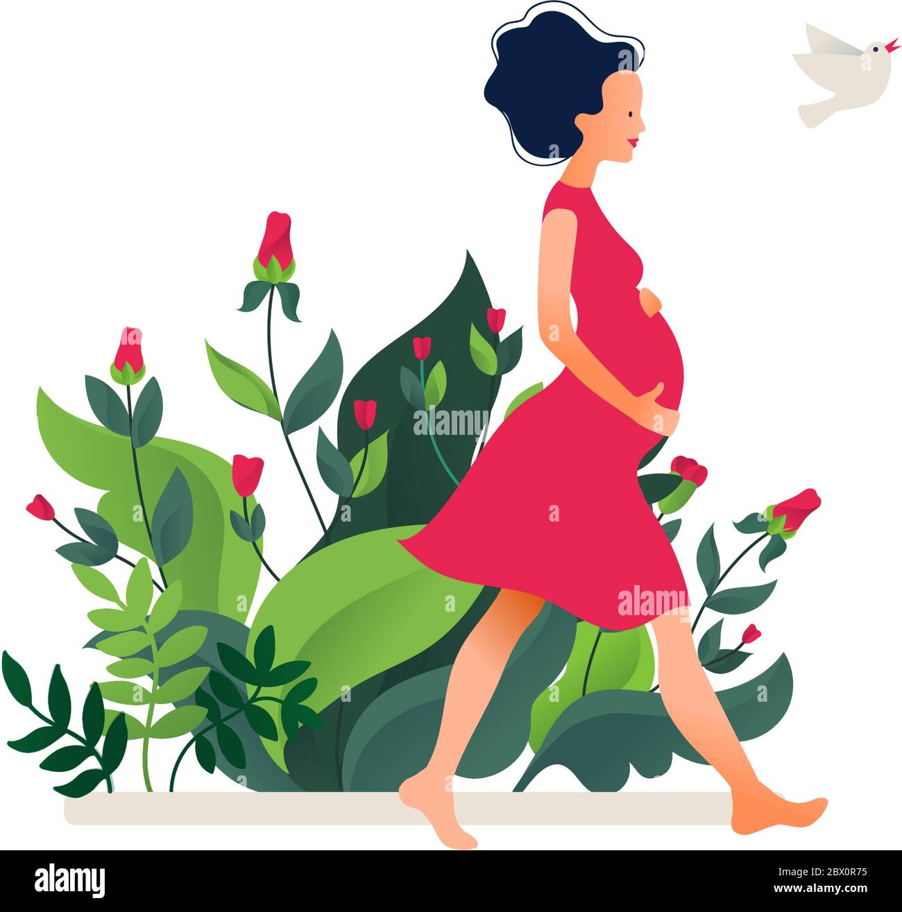 Pregnant exercise vector cartoon hi-res stock photography and images ...