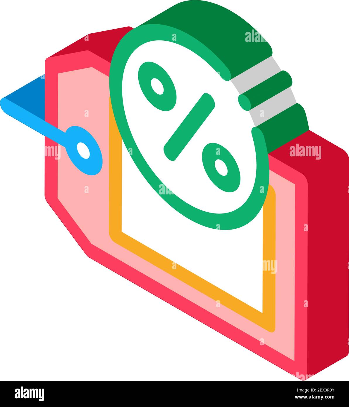 Interest Label Tag isometric icon vector illustration Stock Vector ...