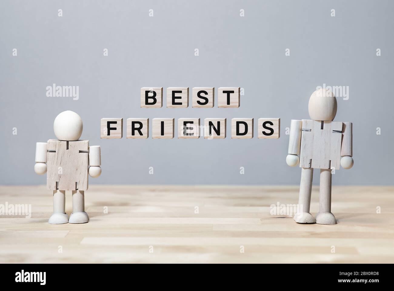Best friends concepts with text message and wood toy mockup.together ...