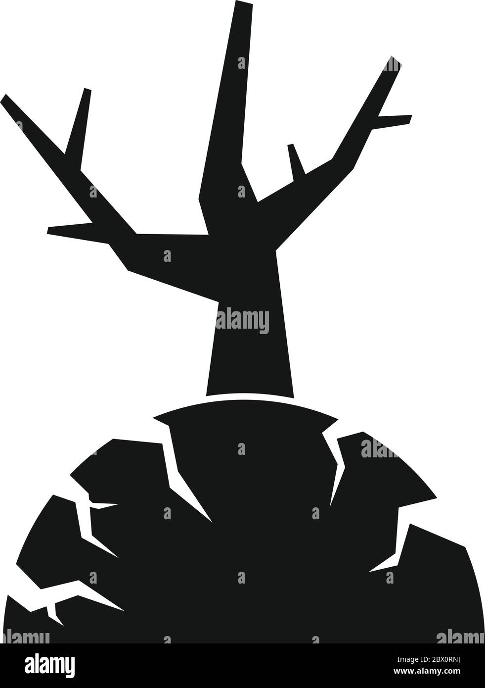 Tree drought icon. Simple illustration of tree drought vector icon for ...