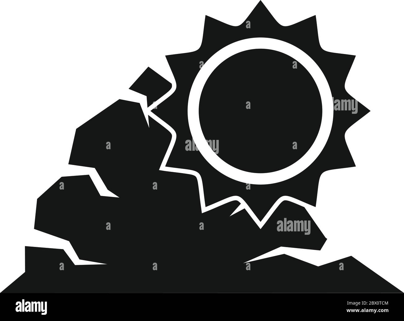 Sun drought icon. Simple illustration of sun drought vector icon for ...