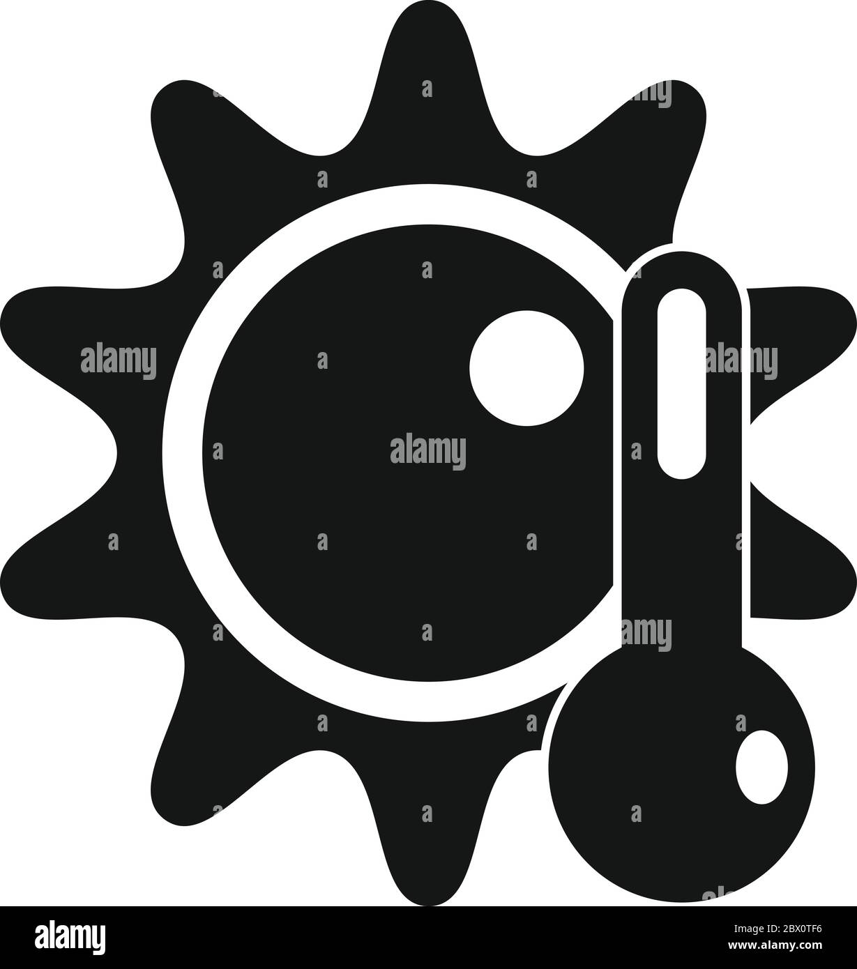 High temperature sun icon. Simple illustration of high temperature sun ...