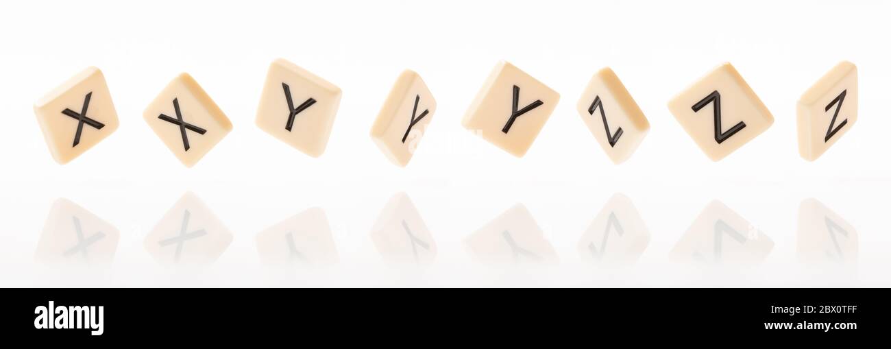 Alphabet X,Y,Z word block with white background Stock Photo - Alamy