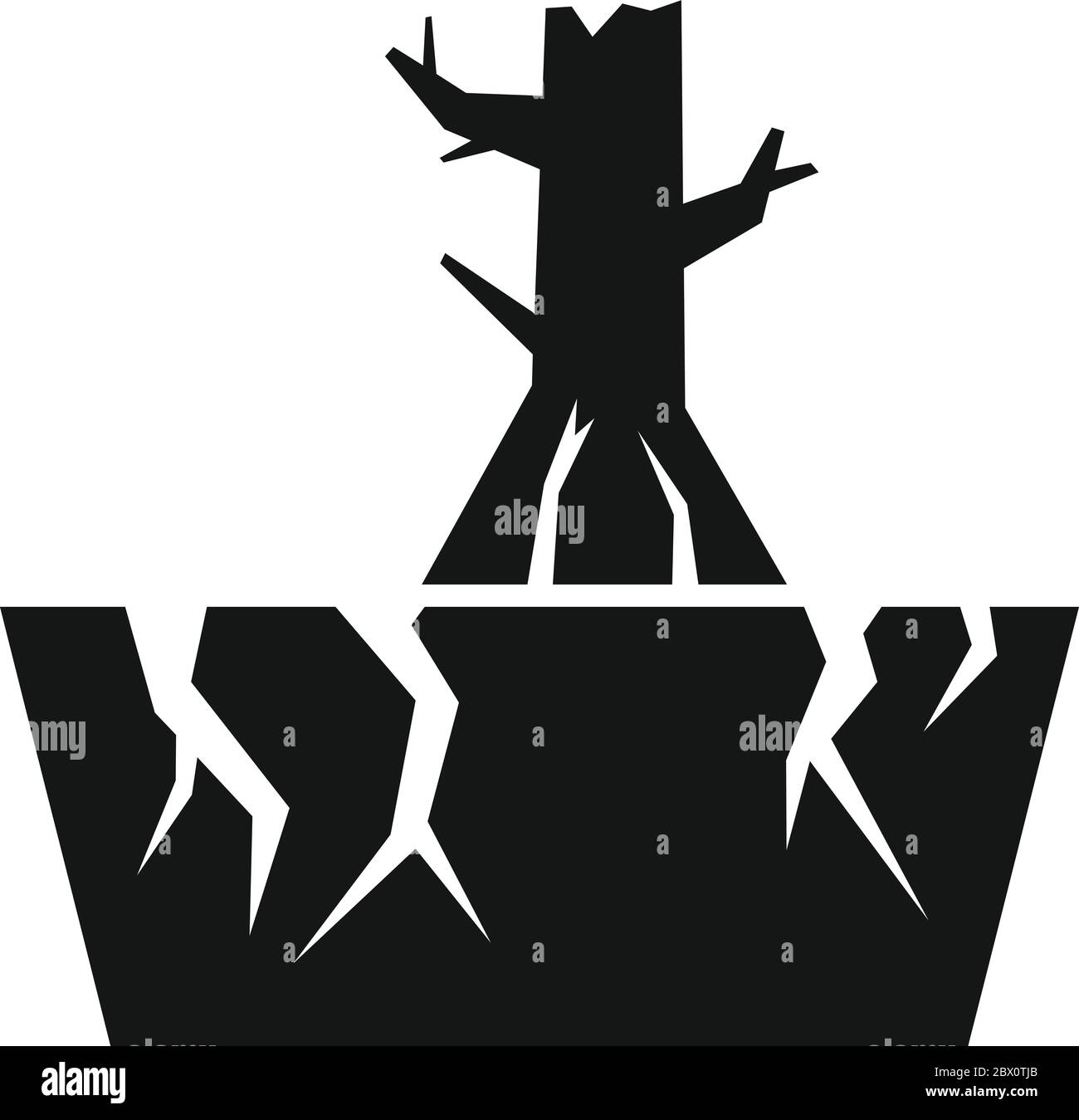 Dead tree drought icon. Simple illustration of dead tree drought vector ...