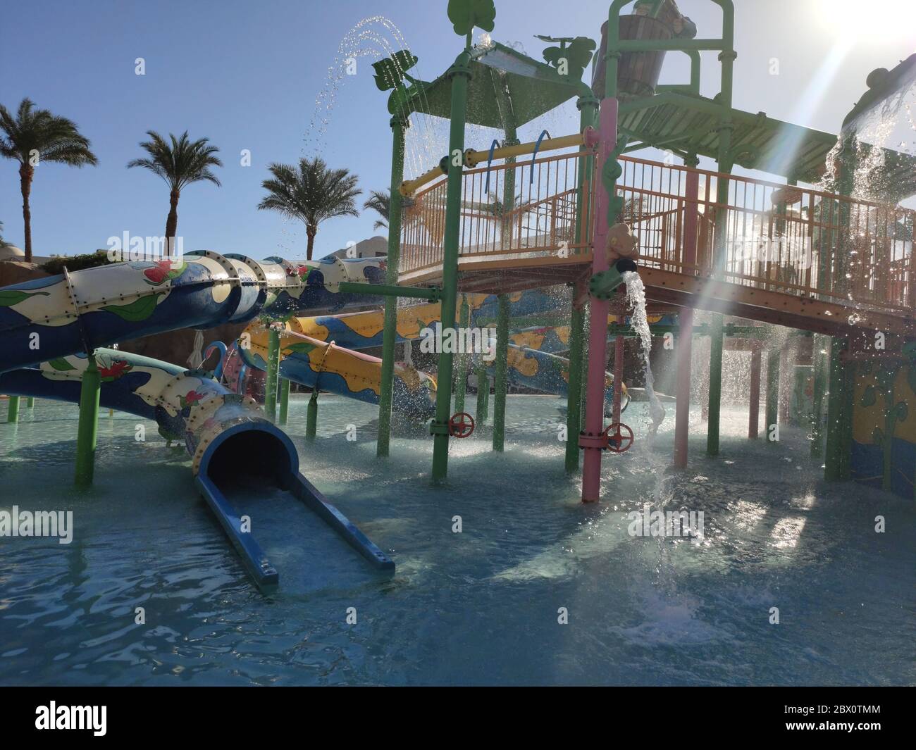 children's water park in pool in summer Stock Photo - Alamy
