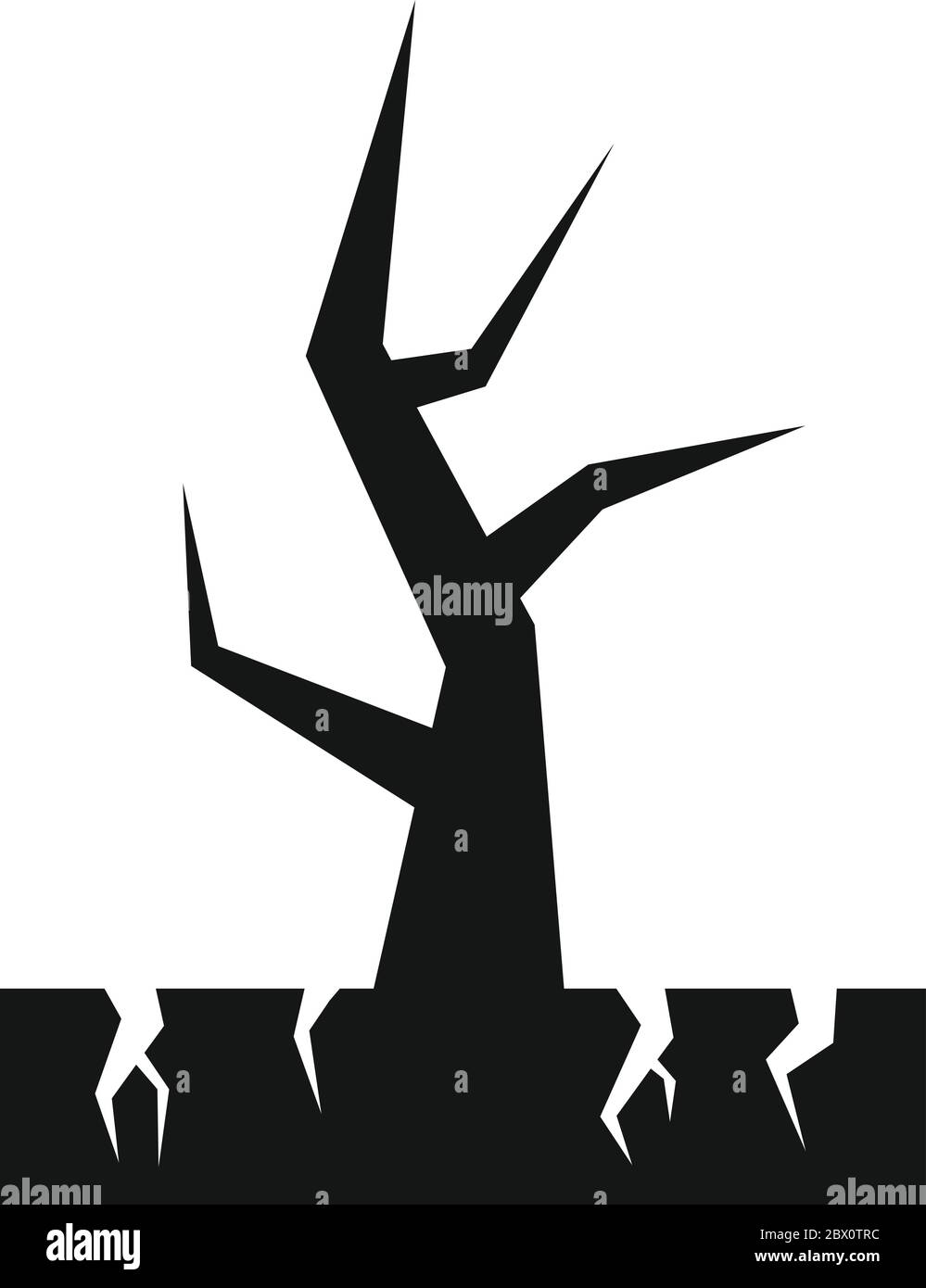 Catastrophe drought tree icon. Simple illustration of catastrophe ...