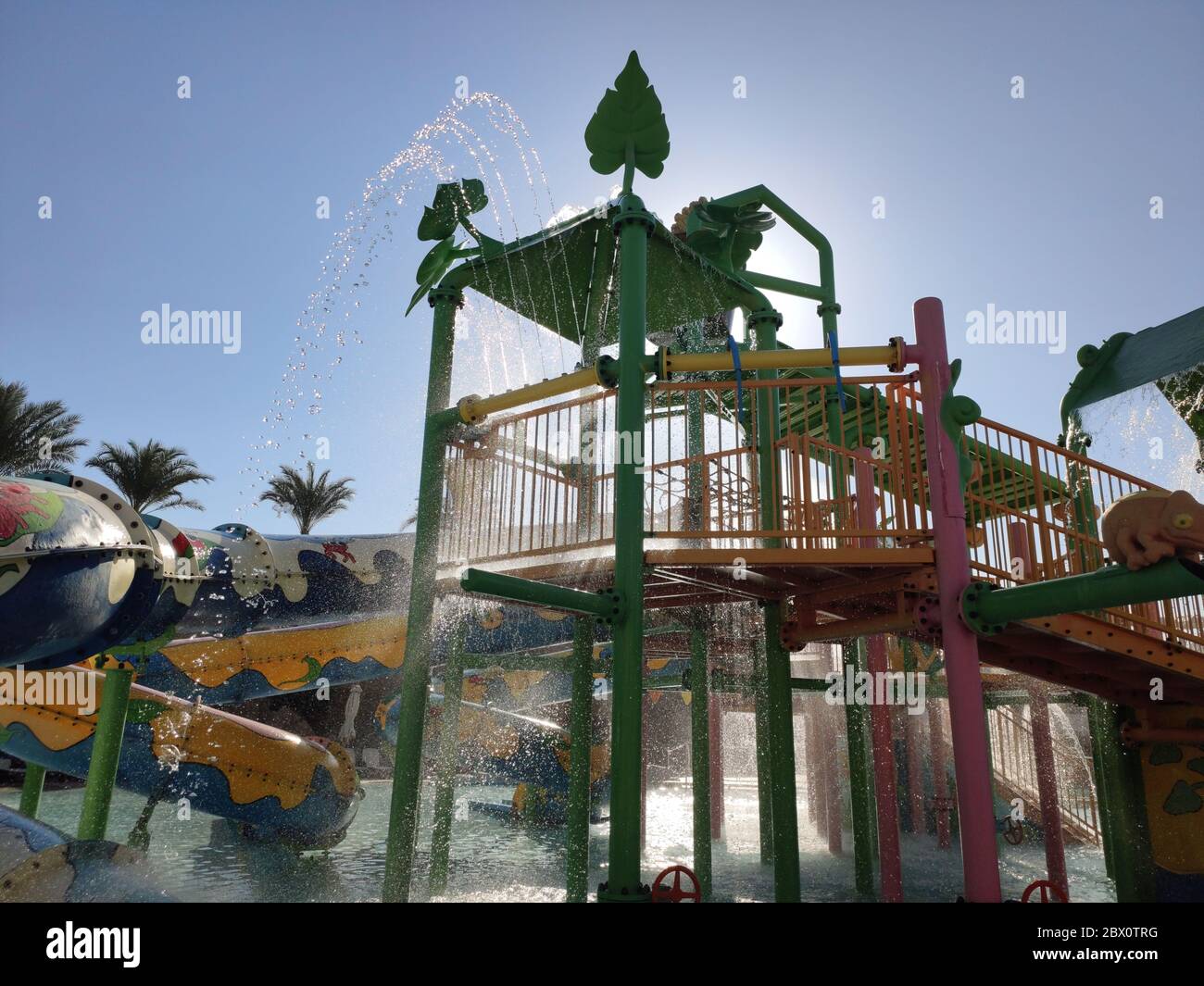 children's water park in pool in summer Stock Photo - Alamy