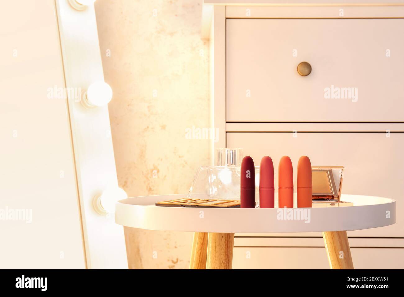 Makeup on dressing table hi-res stock photography and images - Alamy