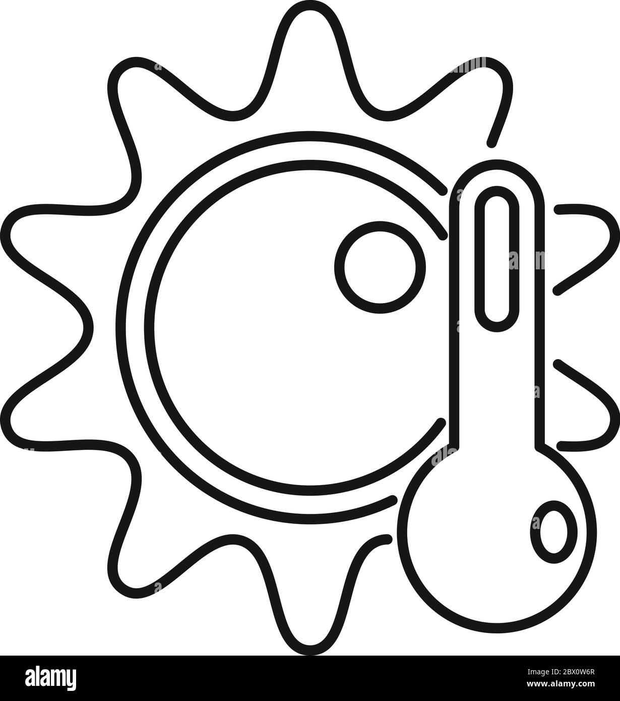 High temperature sun icon. Outline high temperature sun vector icon for ...