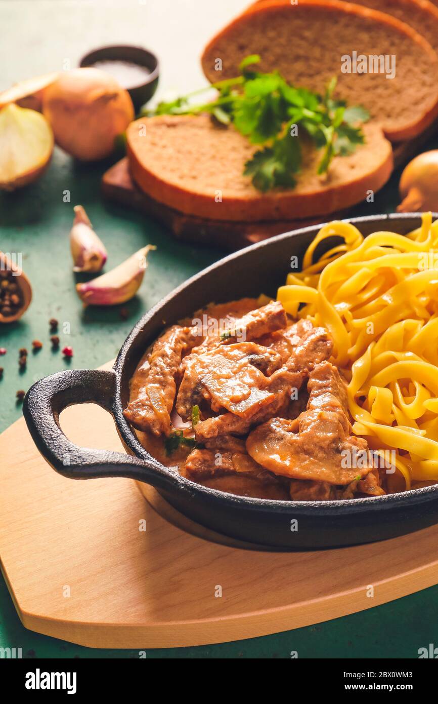 Russian cuisine dish eating of beef stroganoff beef stroganov hi-res ...