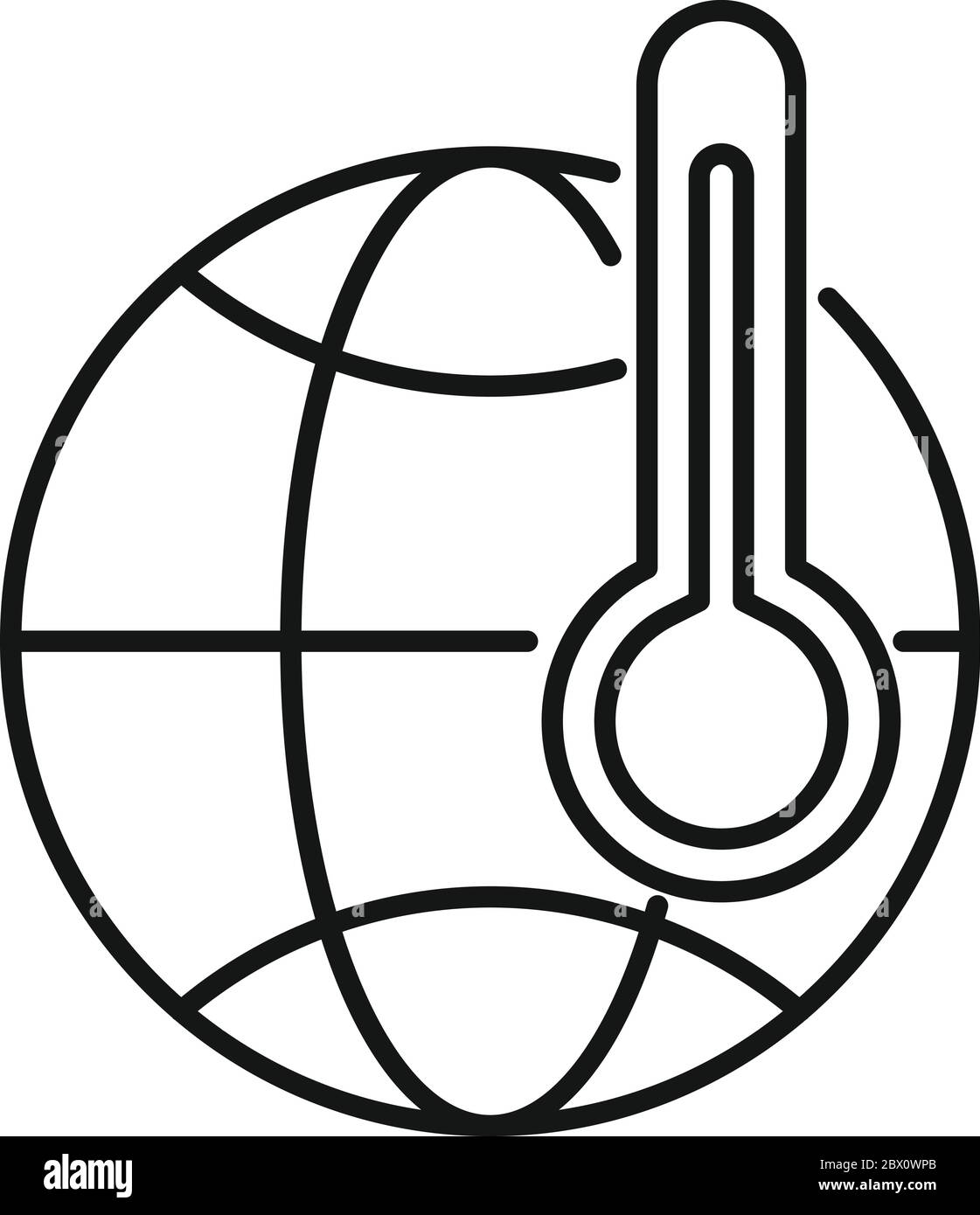 High global temperature icon. Outline high global temperature vector ...