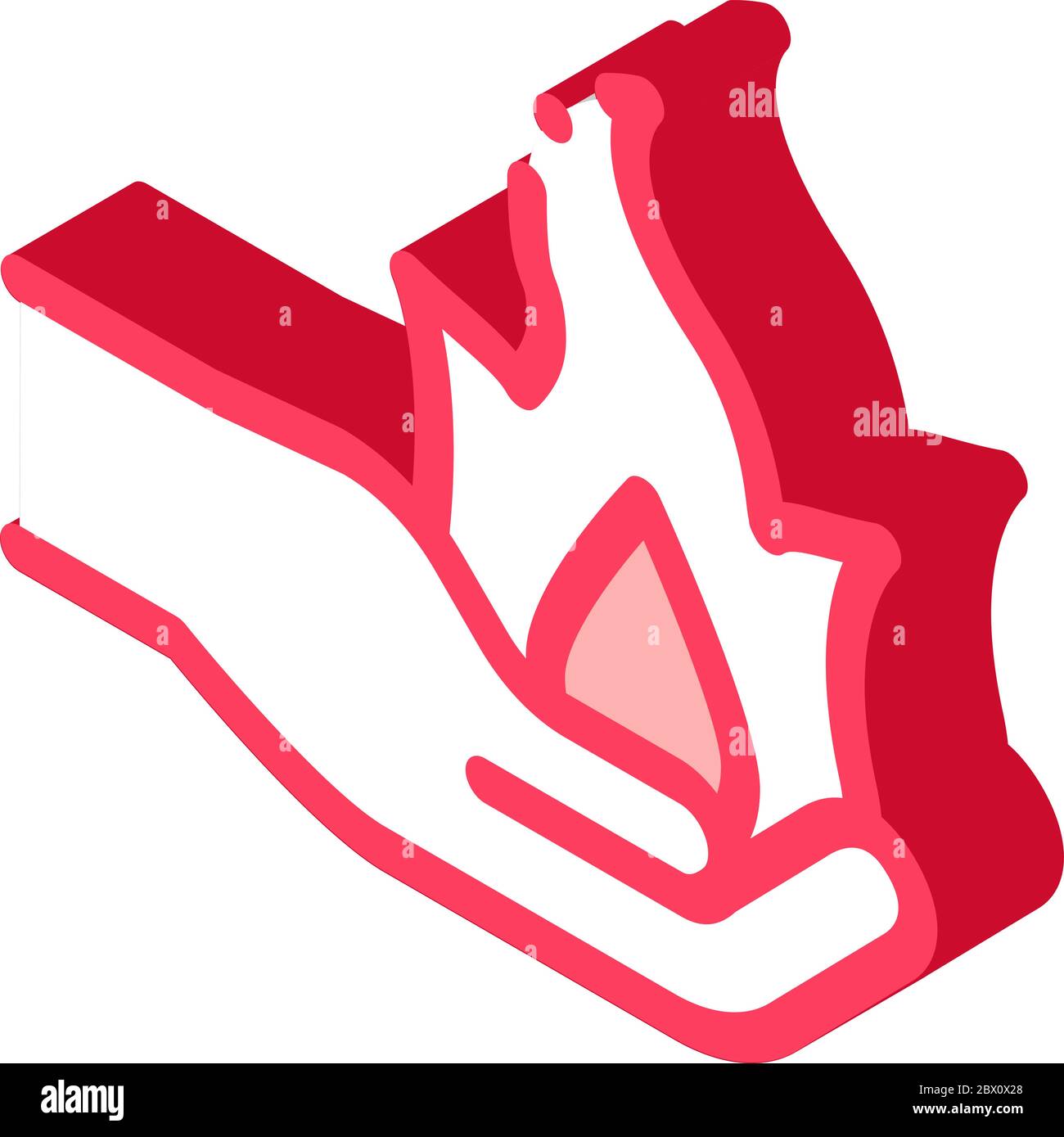 Fire on Hand Symbol isometric icon vector illustration Stock Vector ...