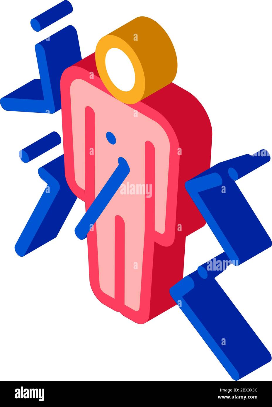 Strong Man With Shield isometric icon vector illustration Stock Vector ...