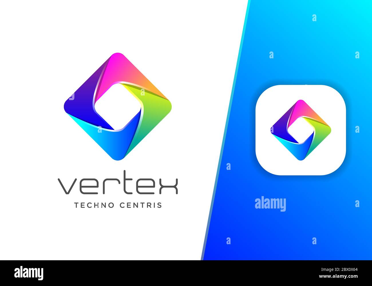 Abstract Square Vertex Technology Logo Design Stock Vector Image & Art ...
