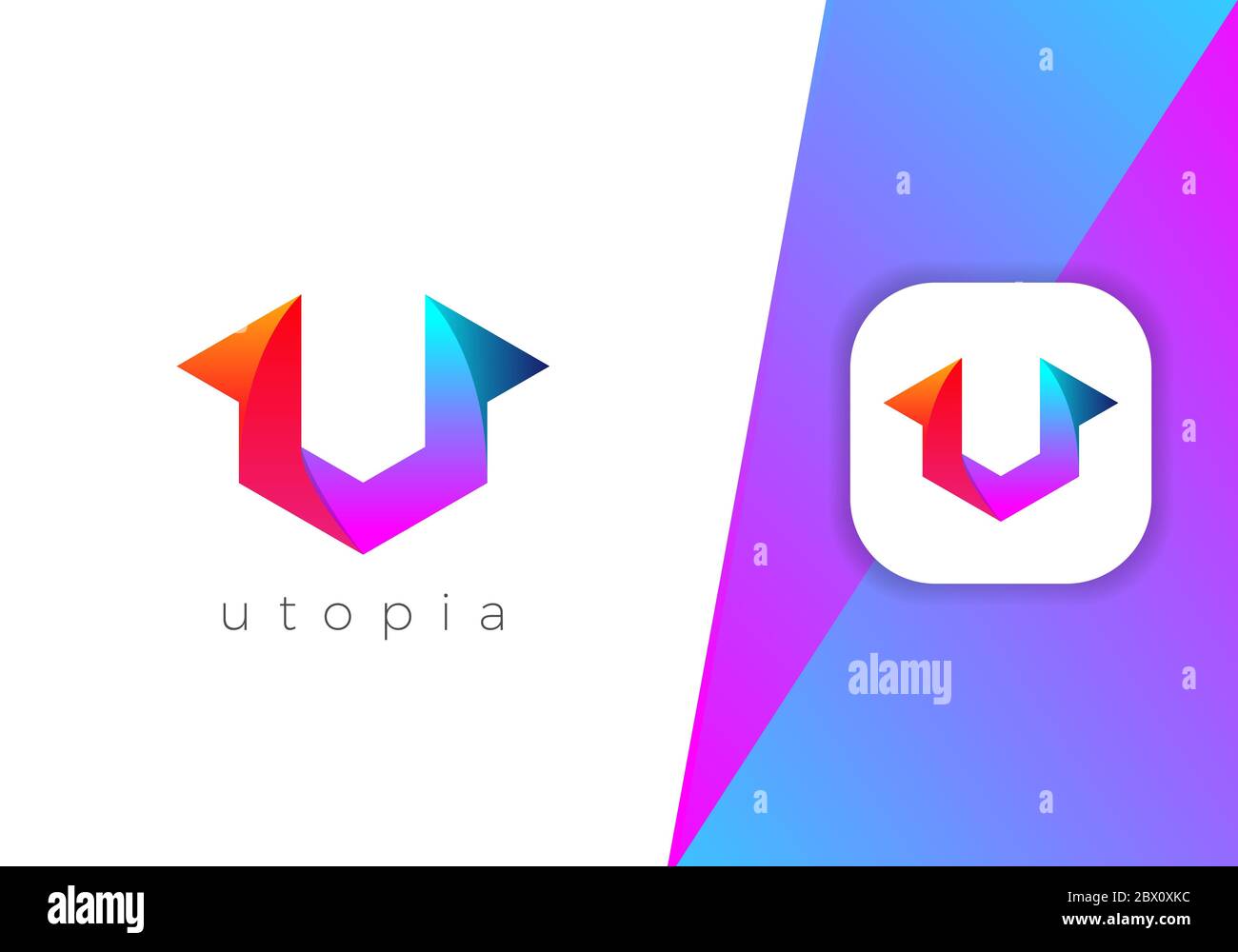 Modern Color Gradient Letter Shape Logo Design Stock Vector Image & Art ...