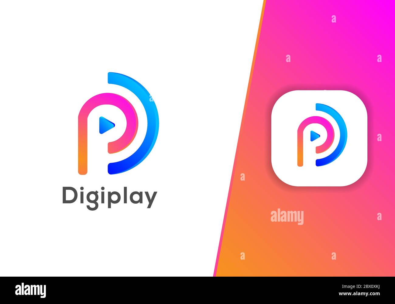 Digital Play Media Internet Technology Logo Design Stock Vector Image ...