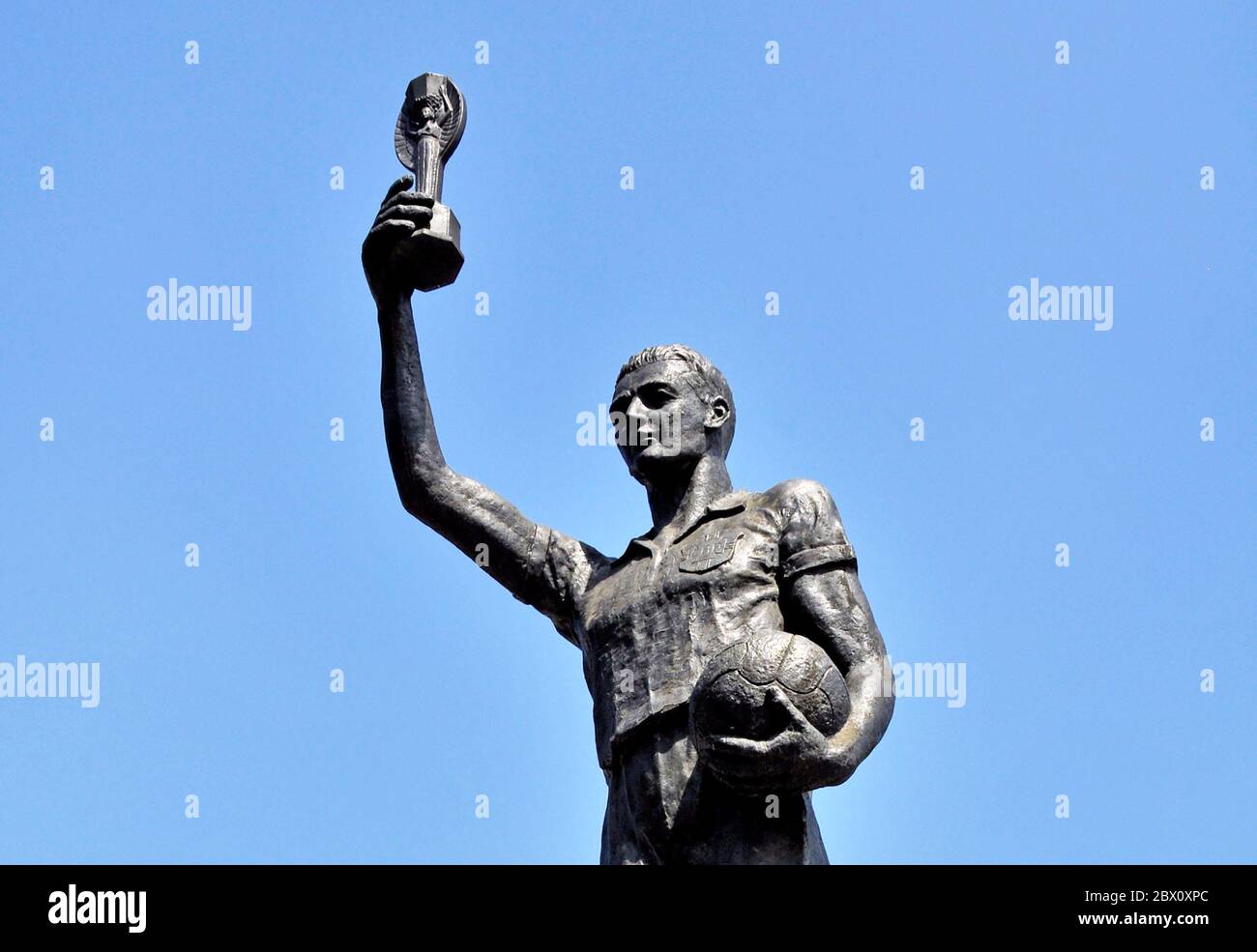 statue of Hilderaldo Bellini, the captain of Brazil's team winner of ...