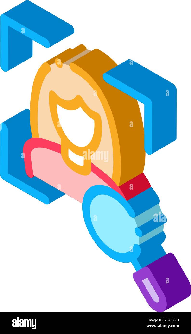 Woman Identity Check isometric icon vector illustration Stock Vector ...