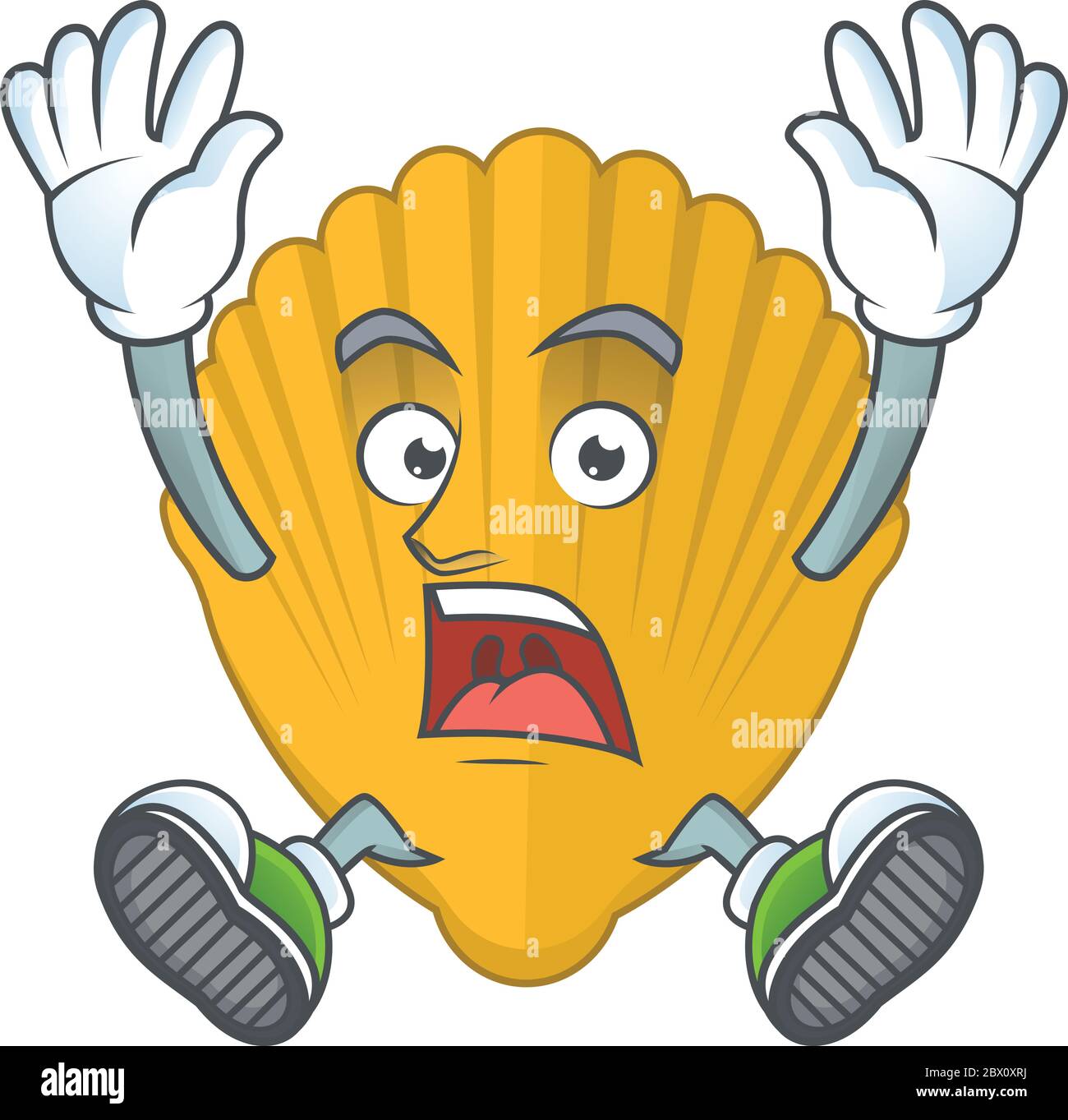 cartoon character design of yellow clamp having shocking gesture Stock ...