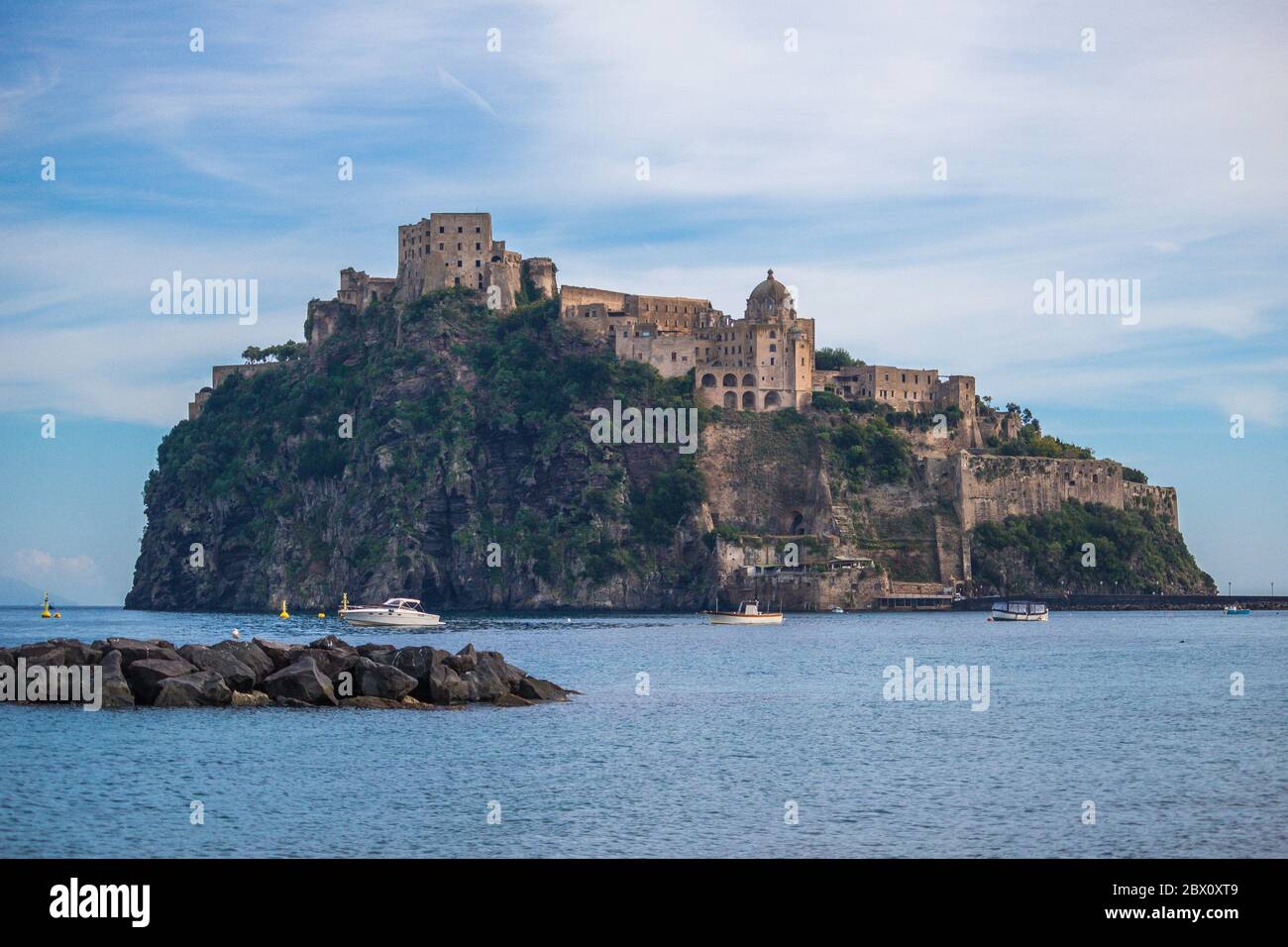 View of Aragonese Castle from the shoreline. Aragonese Castle was built ...