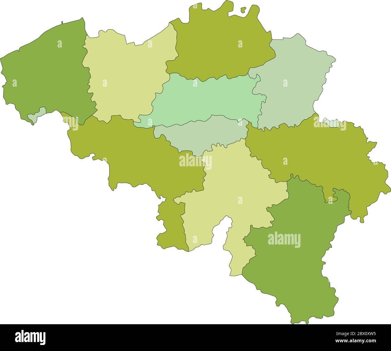 Highly detailed editable political map with separated layers. Belgium ...