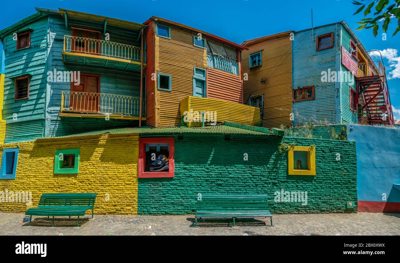 The famous coloured houses, La Boca, Buenos Aires, Argentina - January ...