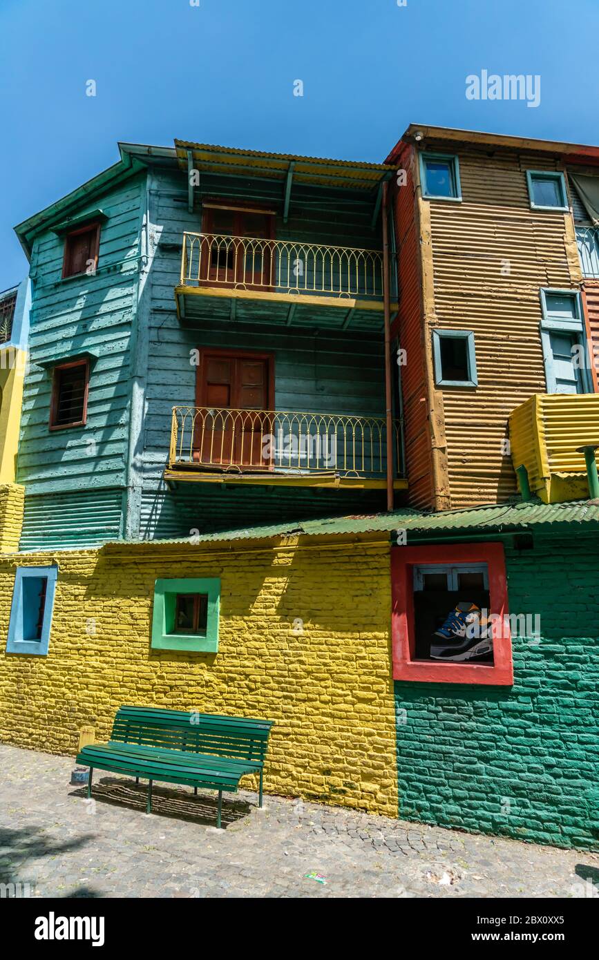 The famous coloured houses, La Boca, Buenos Aires, Argentina - January ...