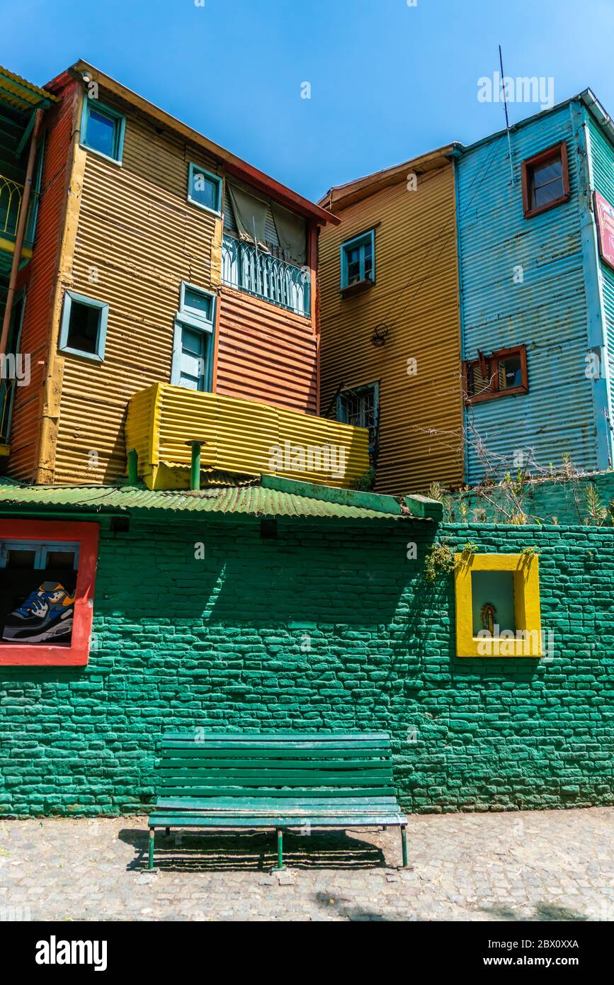 The famous coloured houses, La Boca, Buenos Aires, Argentina - January ...