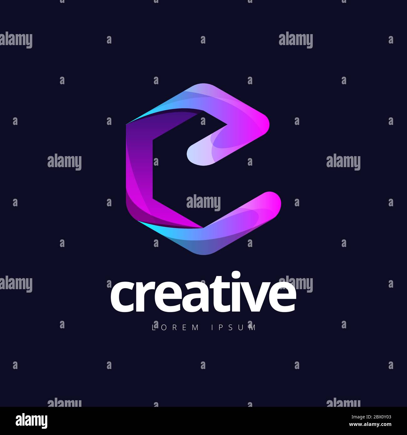 Trendy Letter E Cube Shape Logo Design Stock Vector Image & Art - Alamy