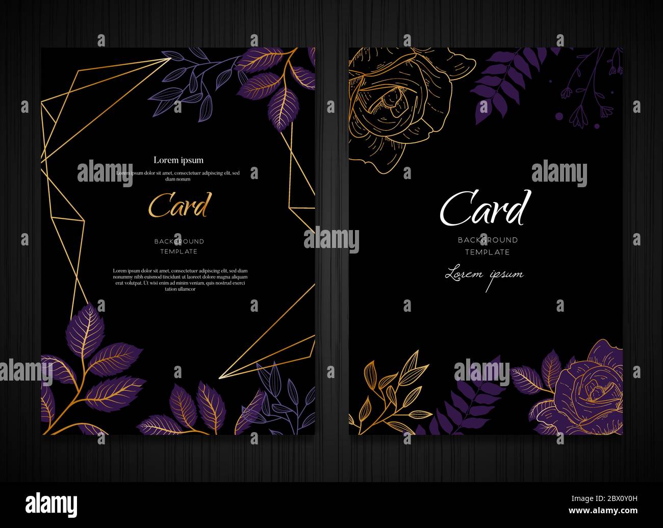 Dark Purple Floral Background Card Template Stock Vector Image & Art ...