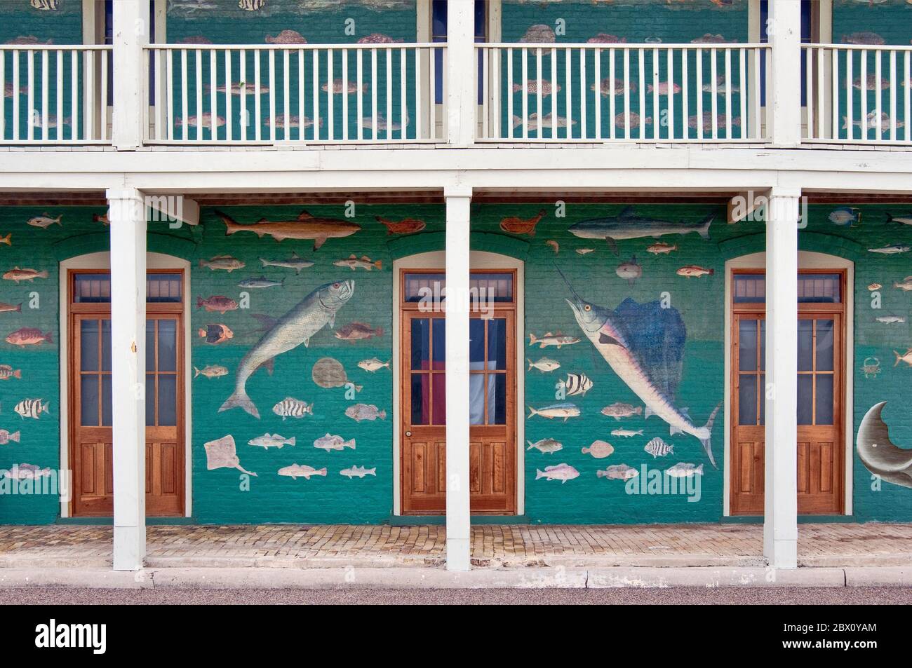 The Key of the Gulf, historic mural showing Laguna Madre fish, Charles ...