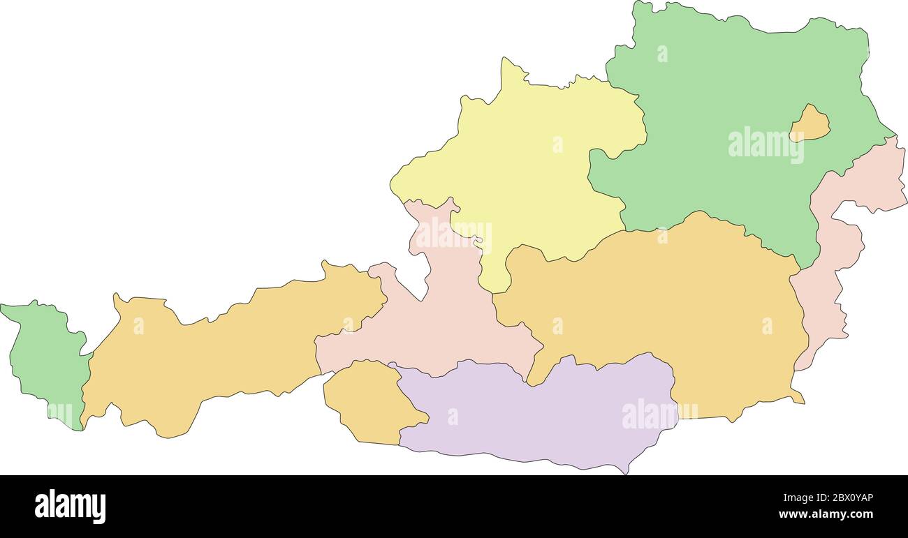 Austria - Highly detailed editable political map Stock Vector Image ...