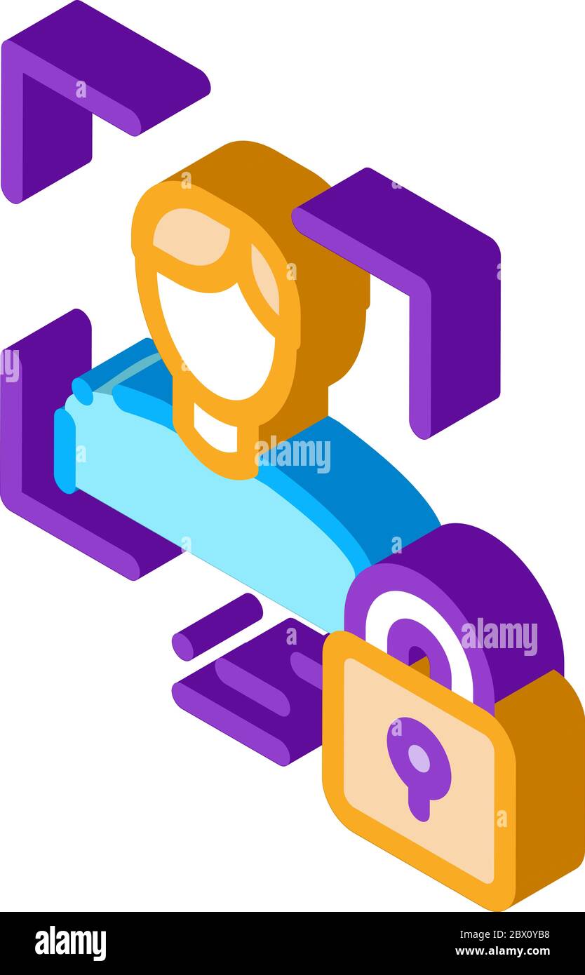 Human Lock Security isometric icon vector illustration Stock Vector ...