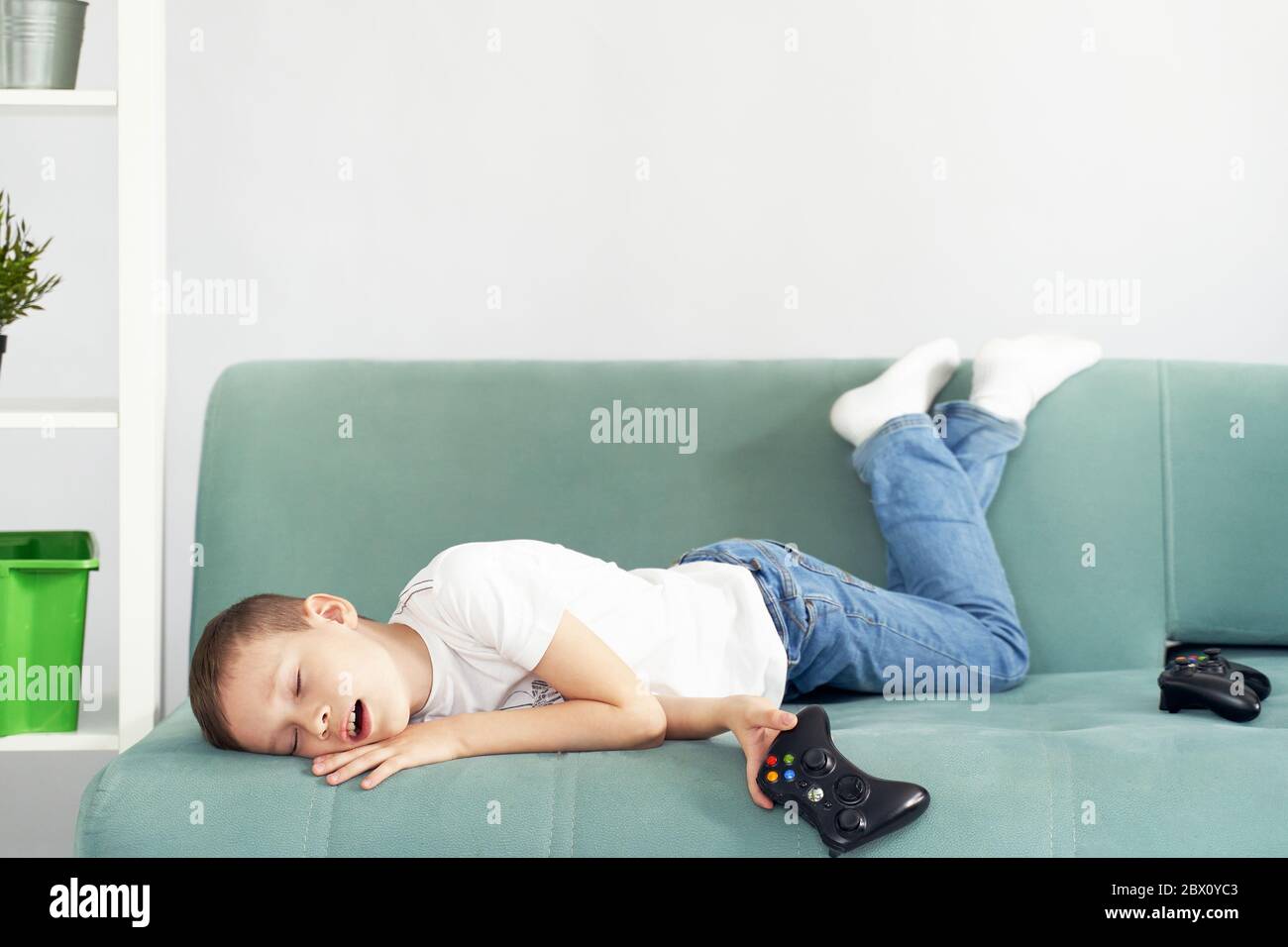 Tired boy after playing hi-res stock photography and images - Alamy