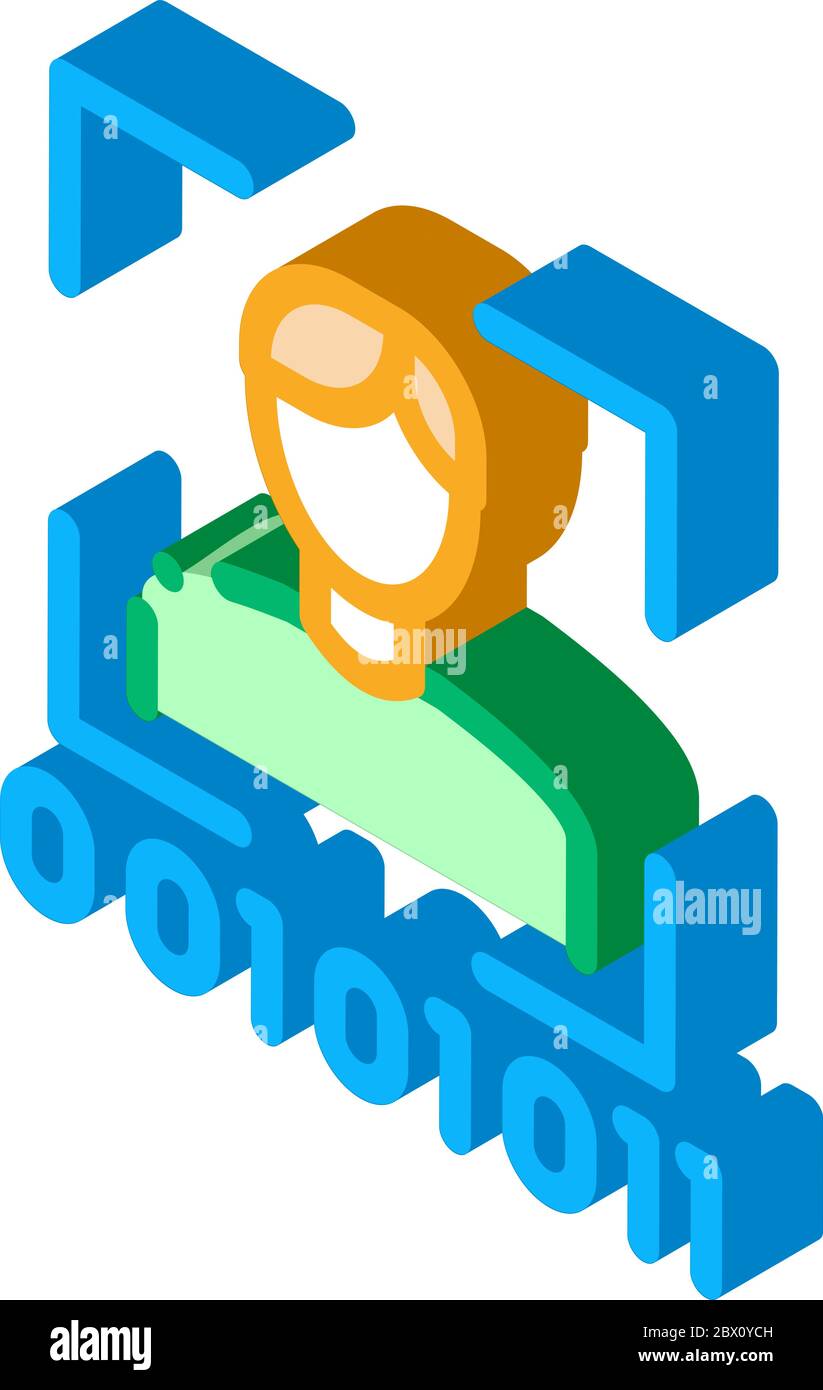 Human Binary Code isometric icon vector illustration Stock Vector Image ...