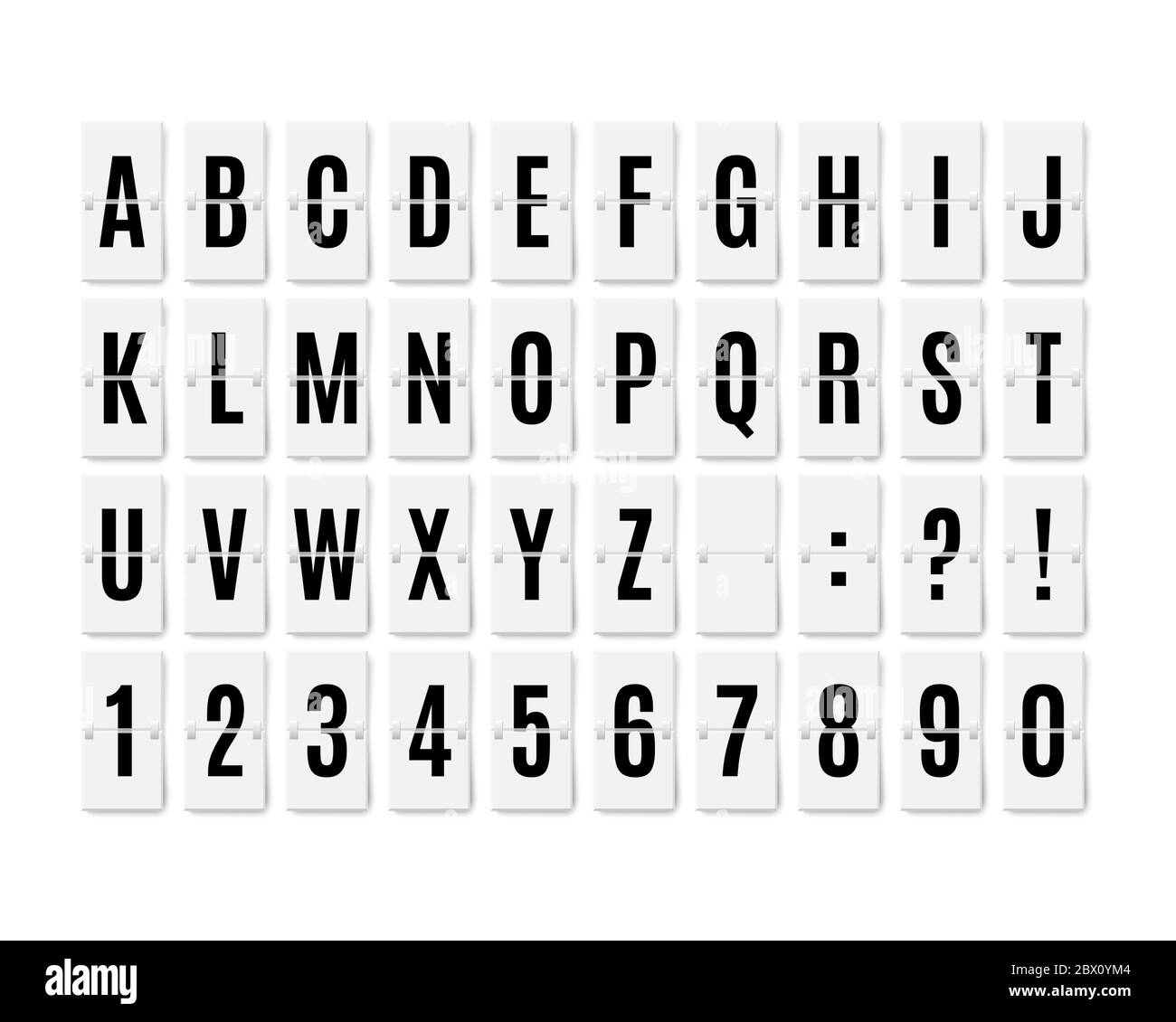 Airport flip board panel. Typography font display. Vector realistic ...