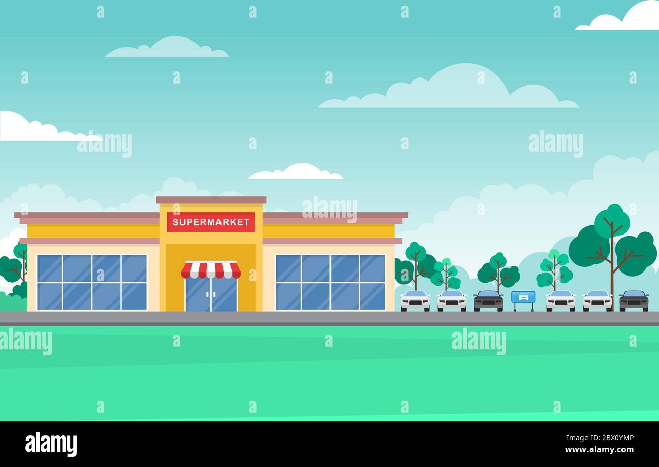 Grocery Store Entrance Stock Vector Images - Alamy