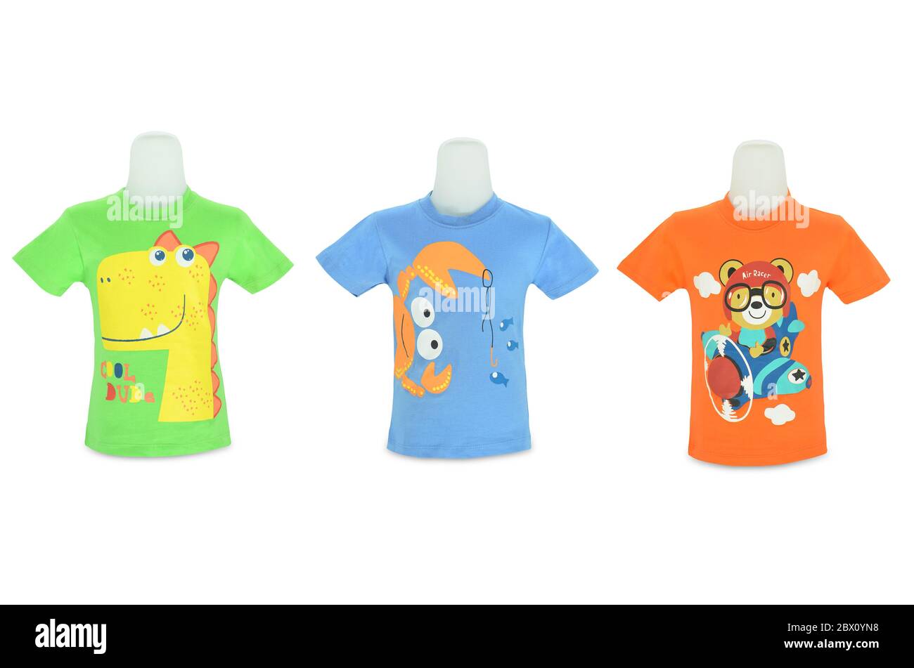 Colorful children clothes isolated in white background Stock Photo - Alamy