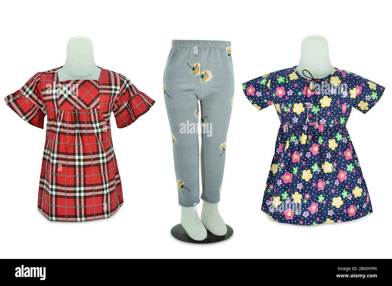 Colorful children clothes isolated in white background Stock Photo - Alamy