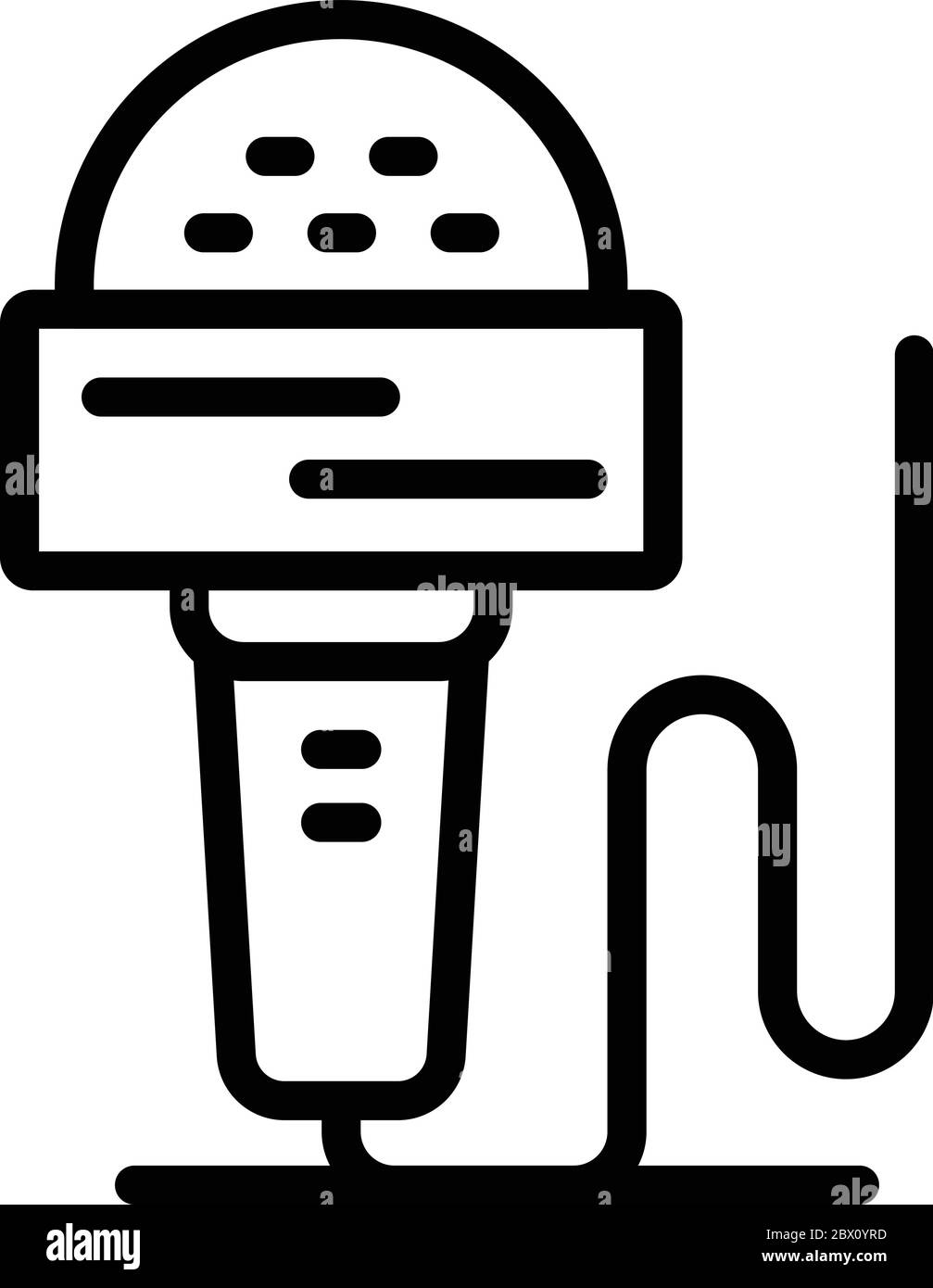 Tv reporter microphone icon, outline style Stock Vector Image & Art - Alamy