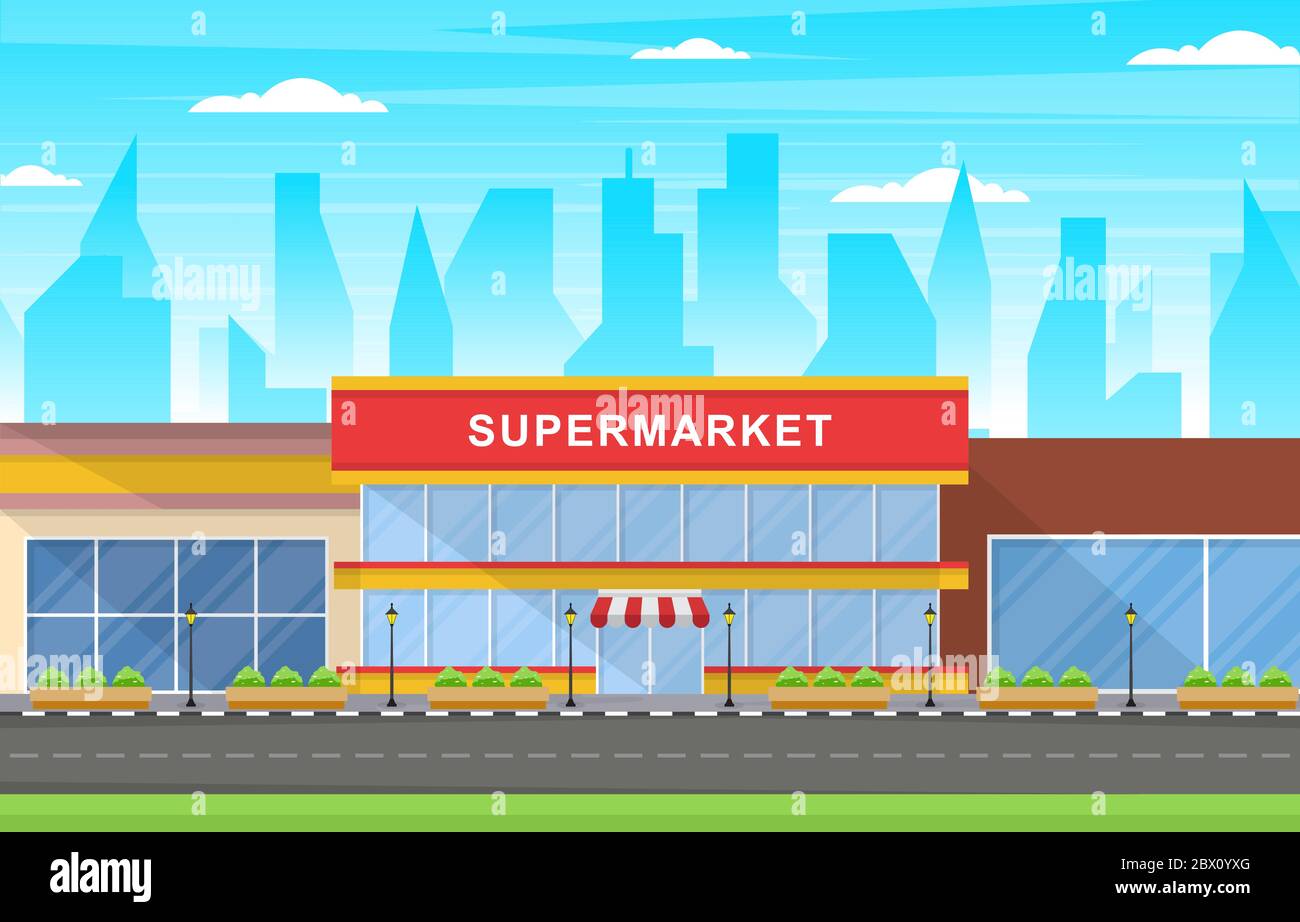 Grocery Store Building Clipart