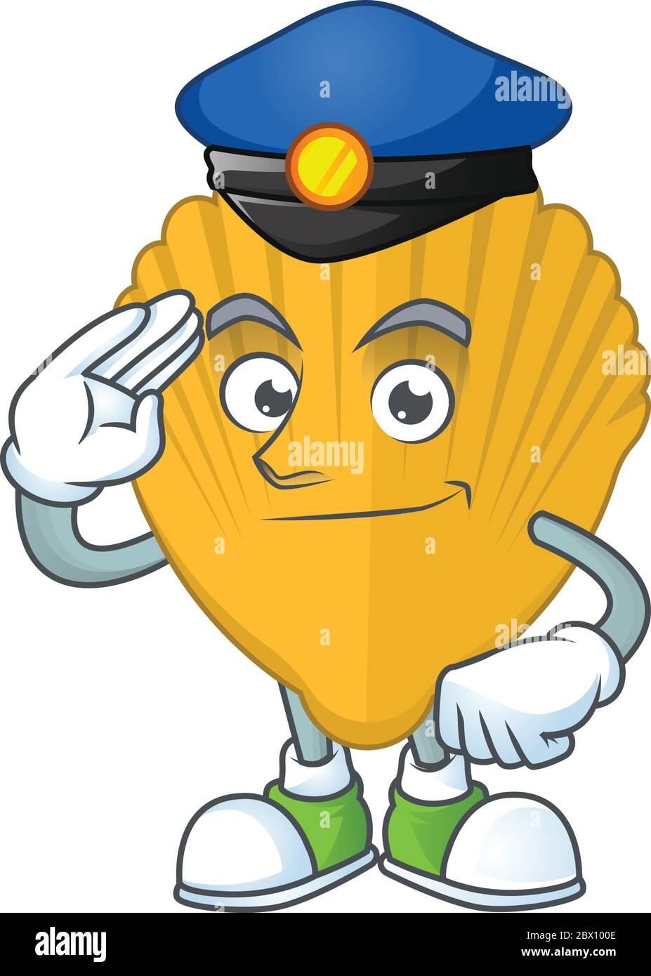 A dedicated Police officer of yellow clamp cartoon drawing concept ...