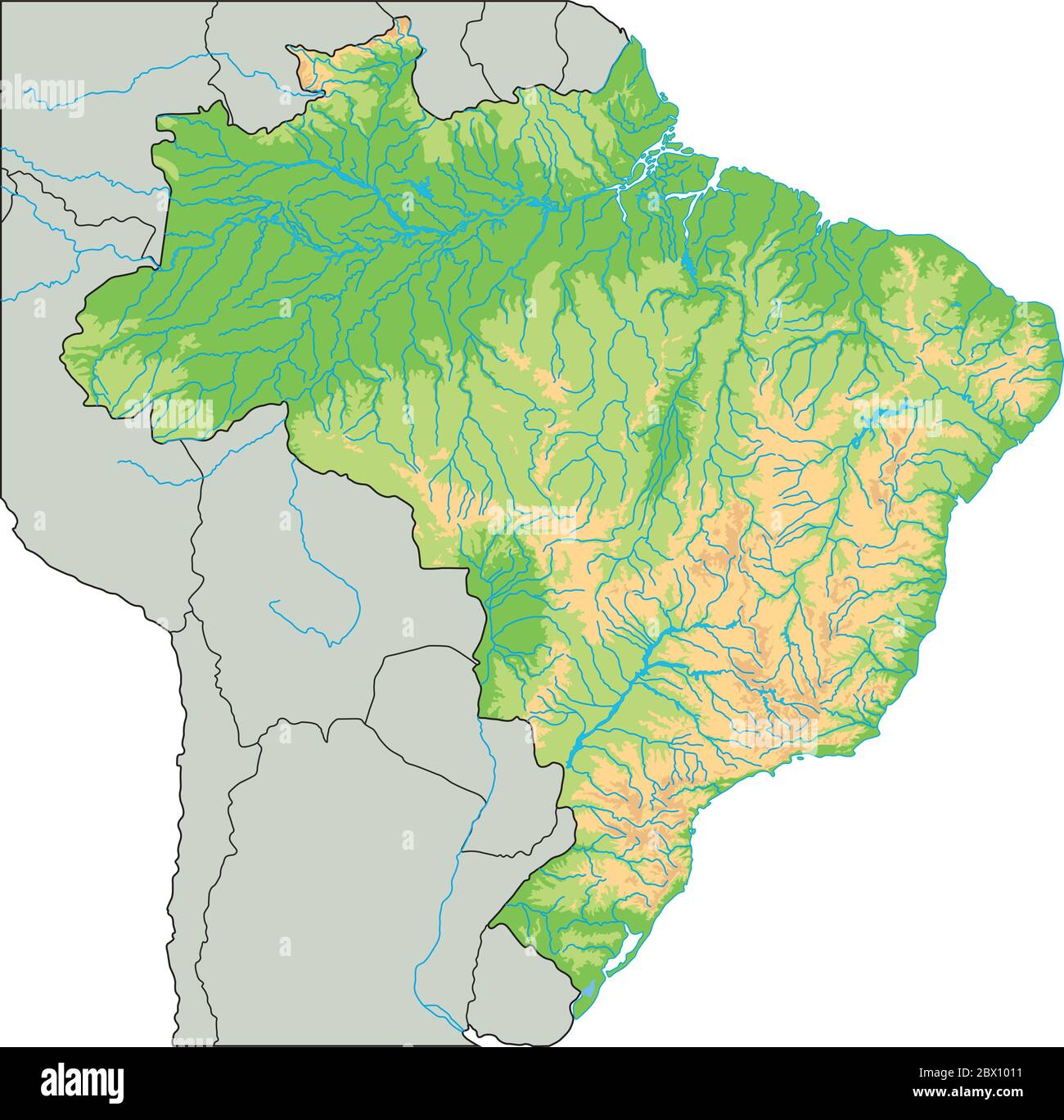 Physical Map Of Brazil